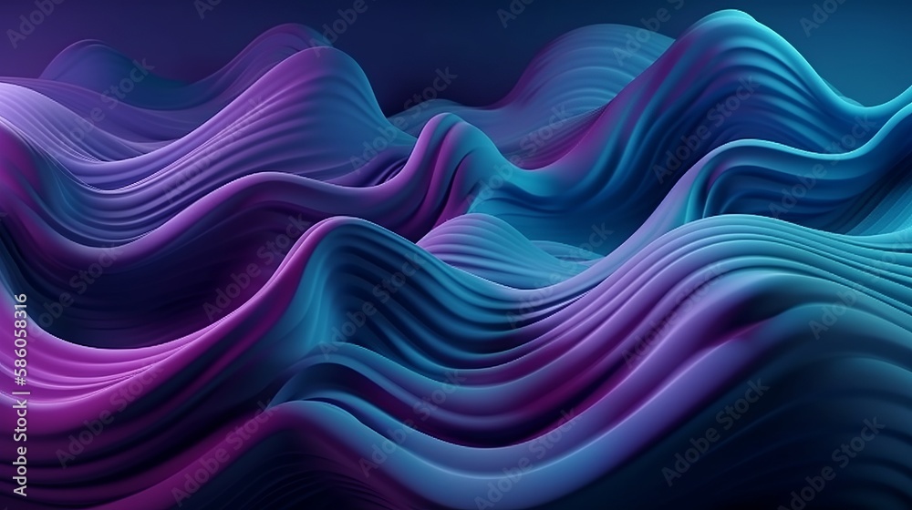 A vibrant abstract background showcasing a 3D wave in bright gradient ...