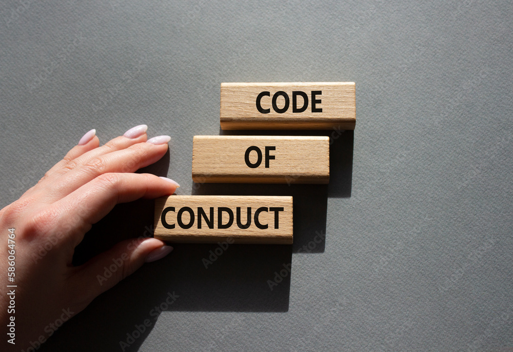 Code of conduct symbol. Wooden blocks with words Code of conduct ...