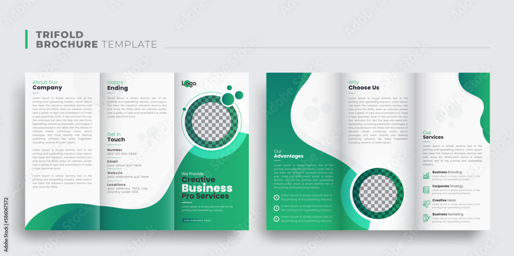 Trifold Brochure template design, Set of Modern Abstract minimal ...