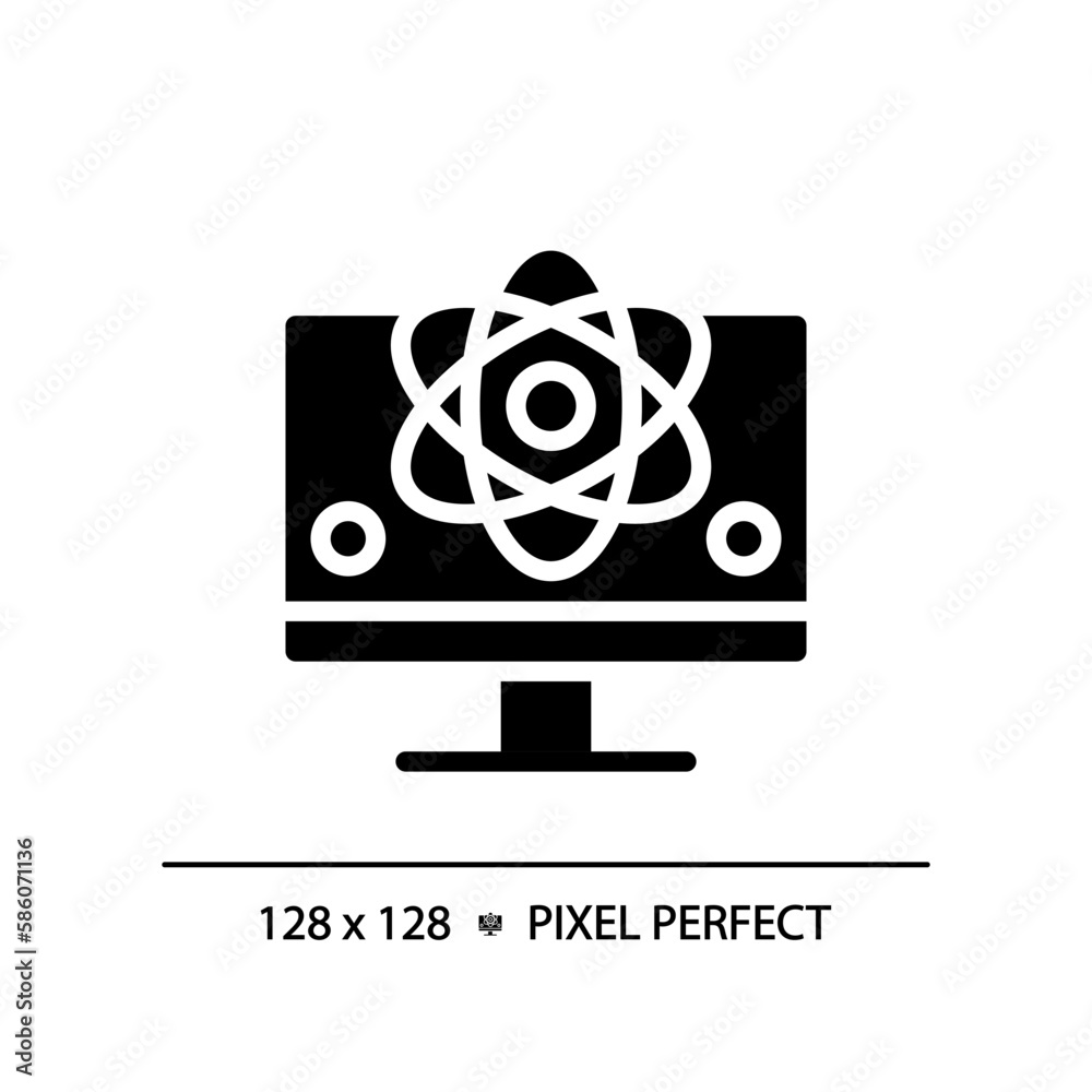 Computer science and STEM pixel perfect black glyph icon. Education ...