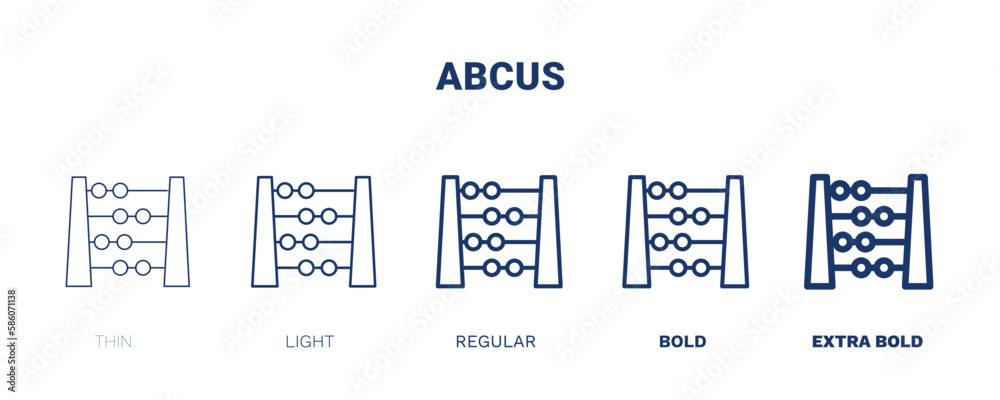 abcus icon. Thin, light, regular, bold, black abcus, business icon set ...