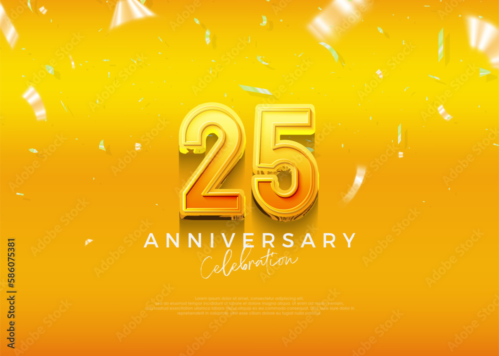 Simple and elegant design, 25th anniversary celebration with beautiful ...