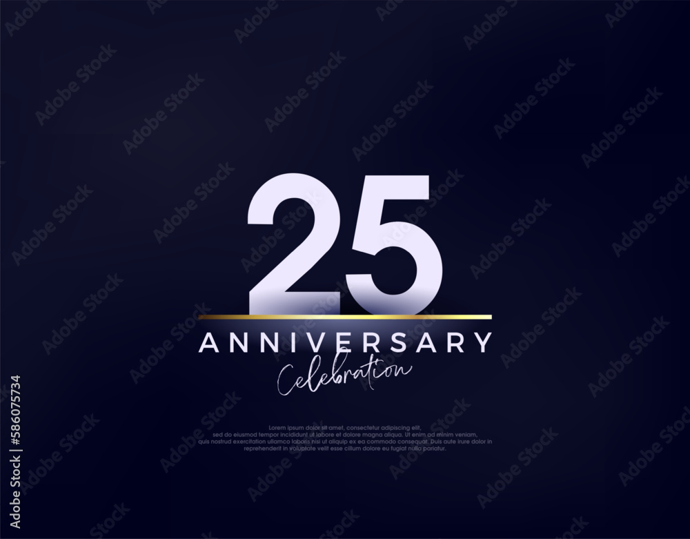 Simple modern and clean 25th anniversary celebration vector. Premium ...