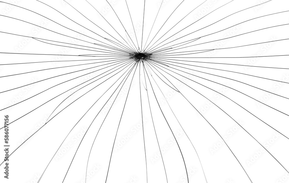 Cracked lines on broken glass isolated on white background. Texture ...