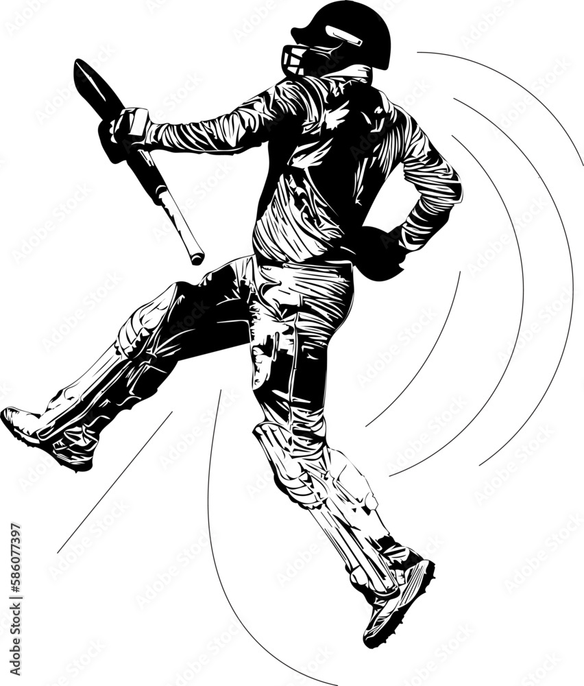"Jumping for Jubilation: Silhouette of Winning Cricket Batsman" "The ...