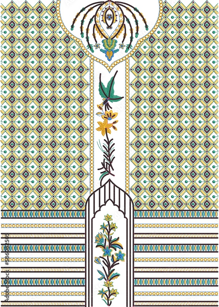 Geometrical embroidery lace border design, Decorative embroidery ...