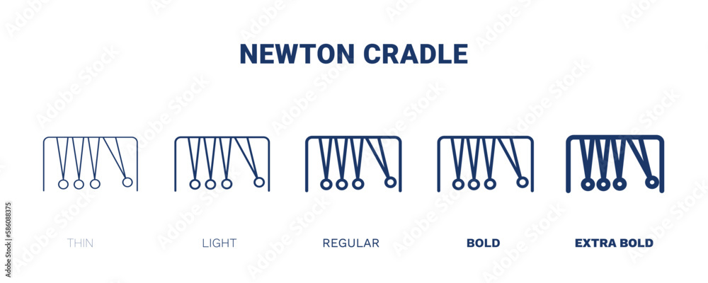 newton cradle icon. Thin, light, regular, bold, black newton cradle ...