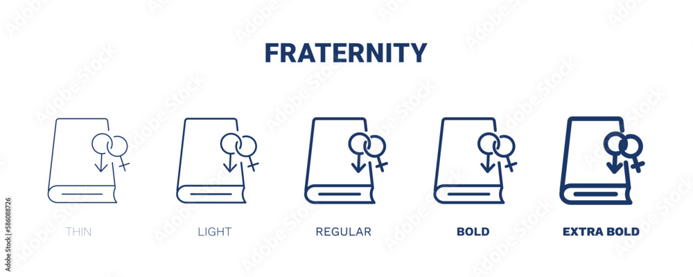 fraternity icon. Thin, light, regular, bold, black fraternity ...