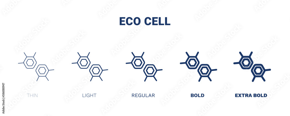eco cell icon. Thin, light, regular, bold, black eco cell, eco icon set ...