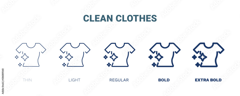 clean clothes icon. Thin, light, regular, bold, black clean clothes ...