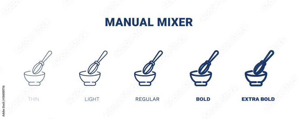 manual mixer icon. Thin, light, regular, bold, black manual mixer icon ...