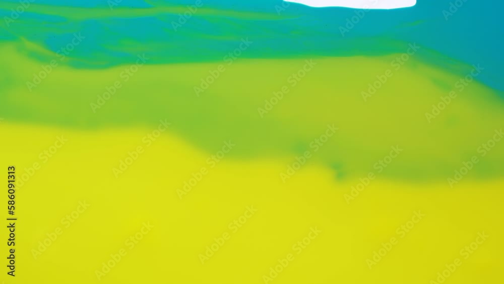 Abstract acrylic texture with colorful waves. Motion with Blue, yellow ...