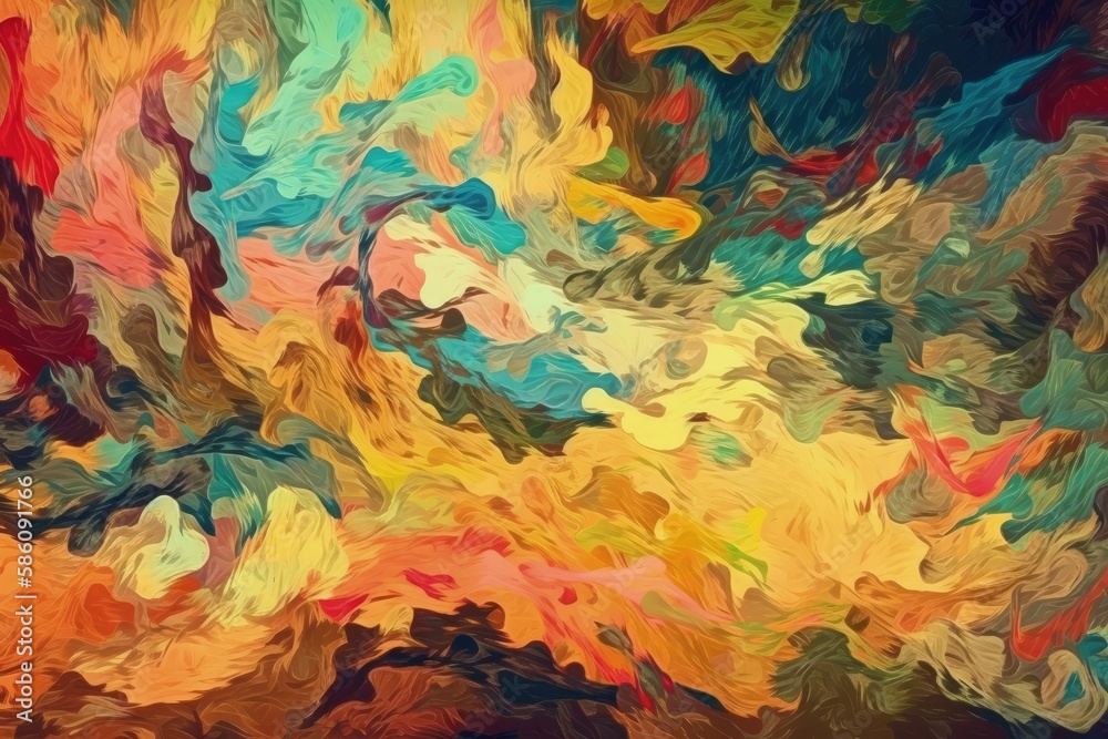 vibrant abstract painting with a dark background created with ...