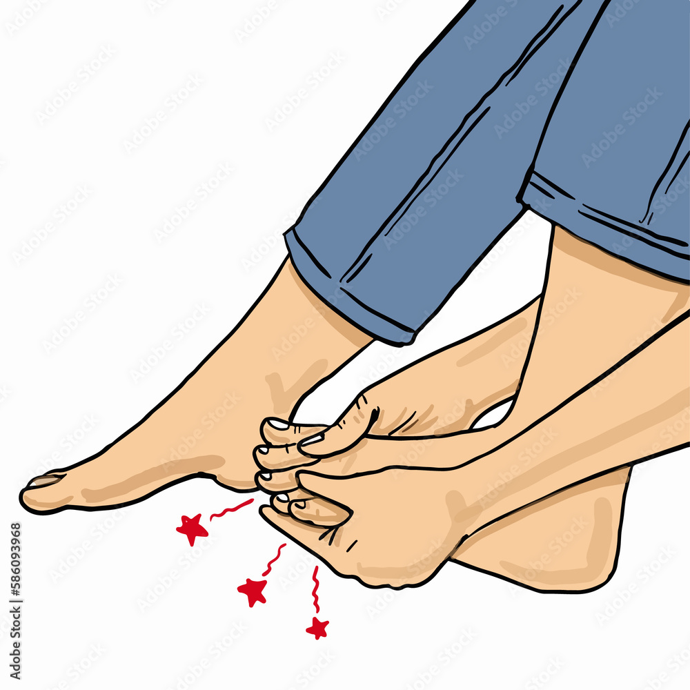 cartoon feet with peripheral neuropathy.png Stock Illustration | Adobe ...