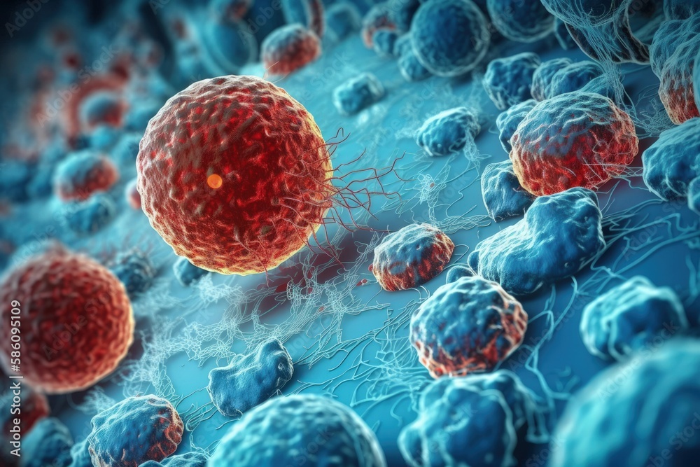 Illustration of red and blue blood cells in the circulatory system ...