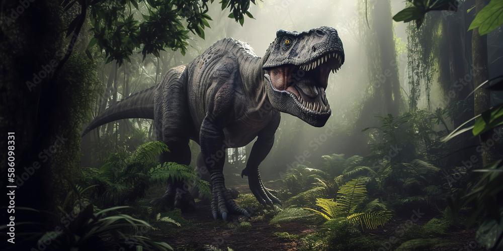 T-Rex Rampage: Beautiful Photography of a Furious T-Rex in the Jungle ...