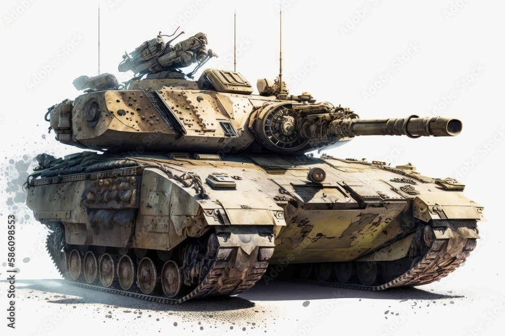 battle tank on white background, with the name of the vehicle and its ...