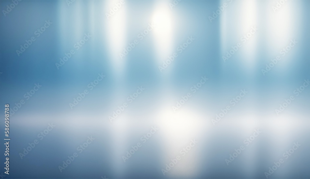 Abstract light blue blurred background with beautiful lighting spots ...