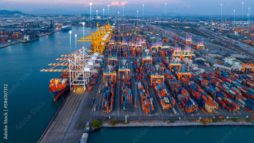 Chat AI bot. Ai tech for futurist automatic transportation logistics ...