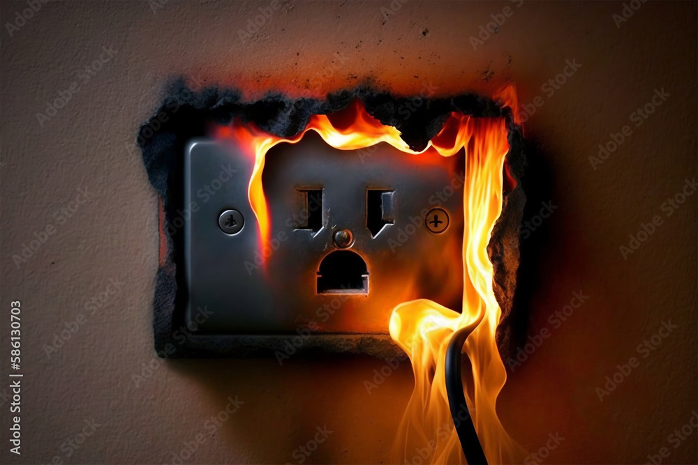 Ilustrace „Electrical failure in power outlet caused fire in the ...