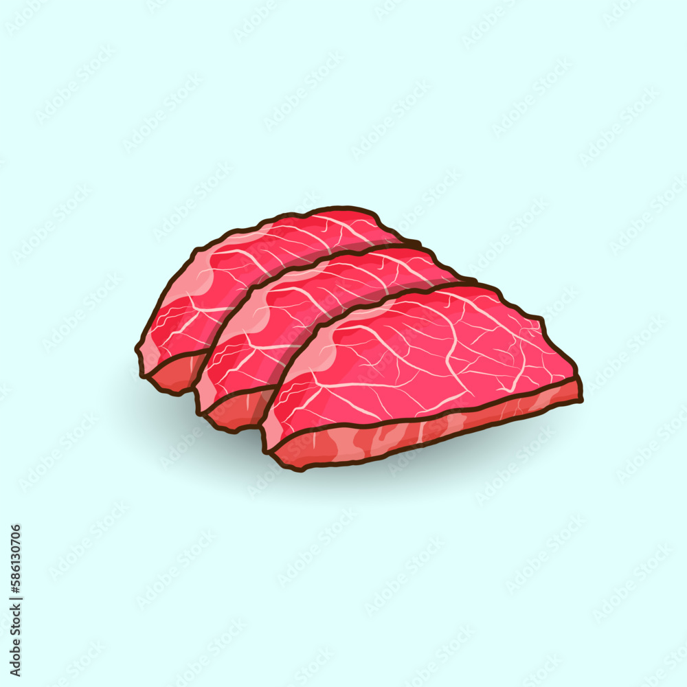 Wagyu Illustration Set Design. Minima Simple Wagyu Asian Food Menu Rib ...