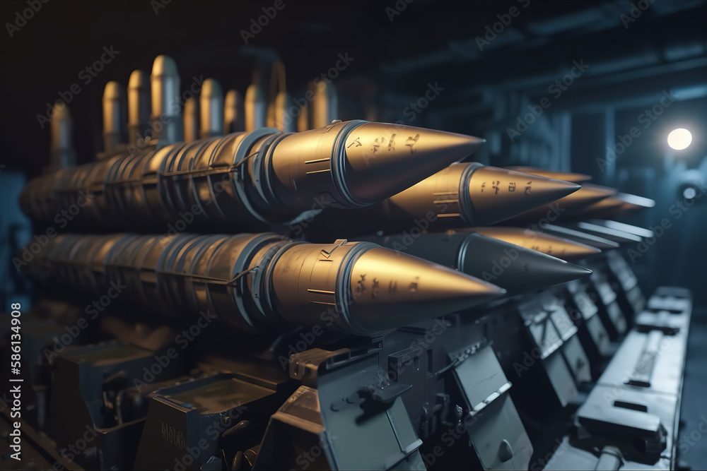 Nuclear weapons and missiles. AI Generated Stock Illustration | Adobe Stock