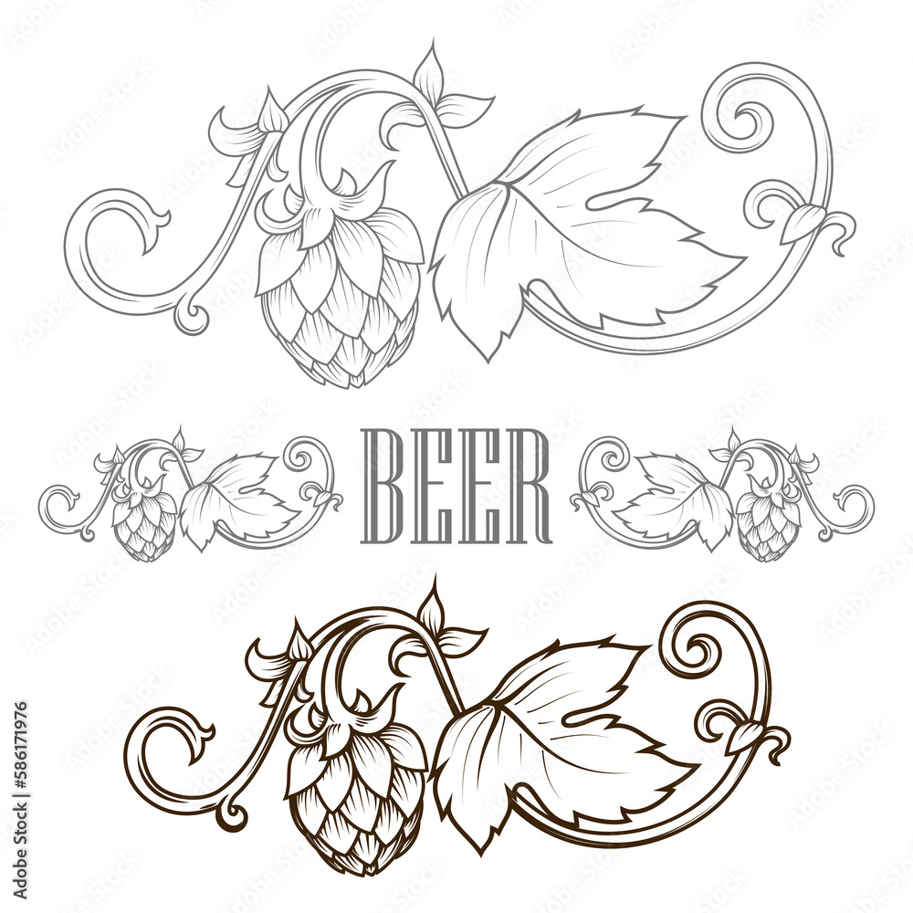 Poster Hops ornament PNG illustration with transparent background ...