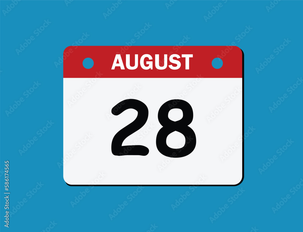 28th August calendar icon. Calendar template for the days of August ...