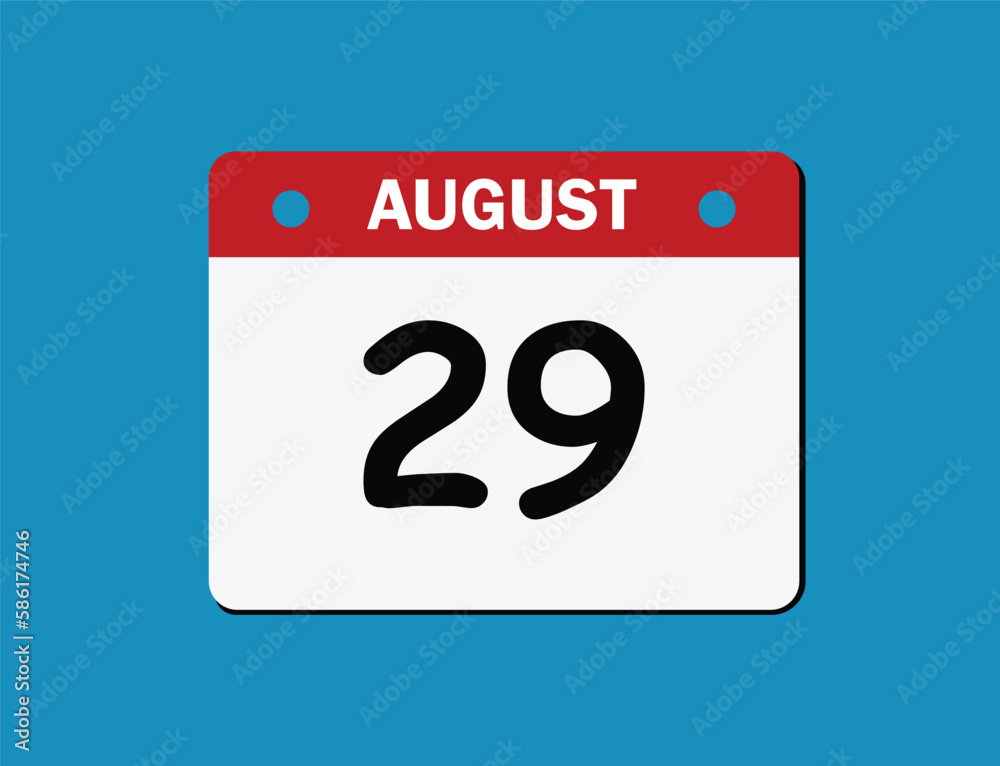 29th August calendar icon. Calendar template for the days of August ...