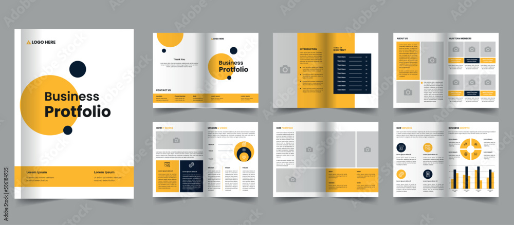 Business portfolio template, Company profile, corporate brochure layout ...