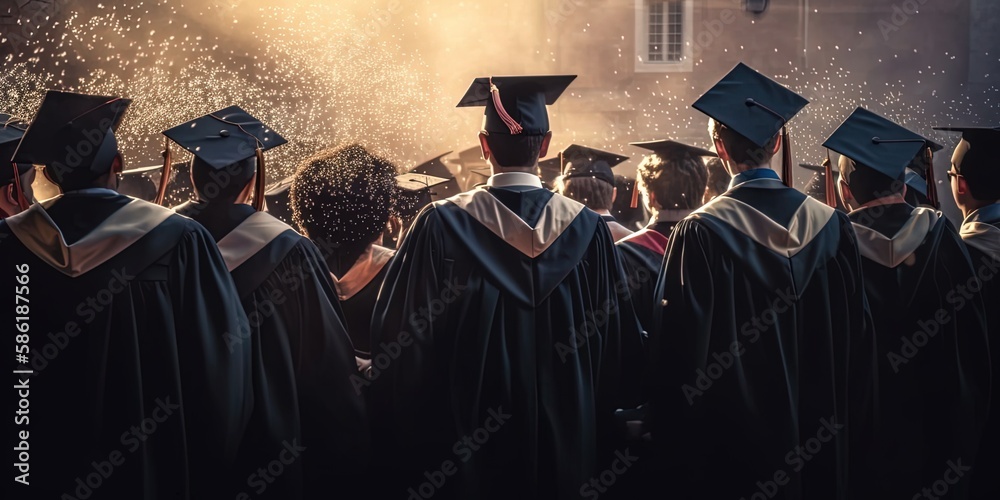 Students celebrate graduation. Graduation at the university. Students ...