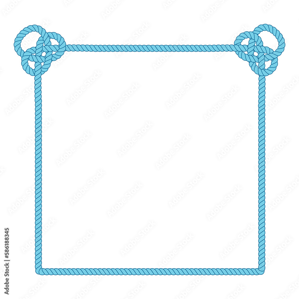 Sailor rope frame. Blue nautical twisted cord border. PNG clipart ...