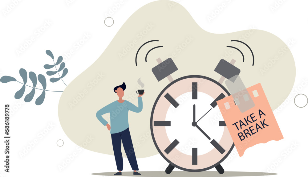 Vettoriale Stock Time to take a break, coffee break time to relax and ...