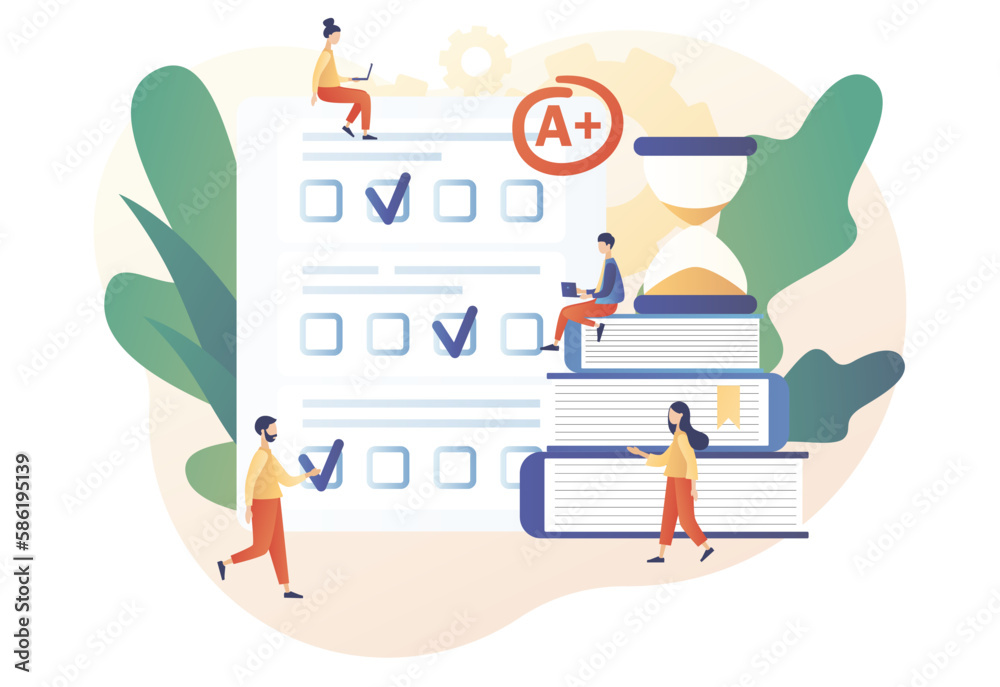 Exam concept. Education, studying, Digital elearnning, degree, graduate ...