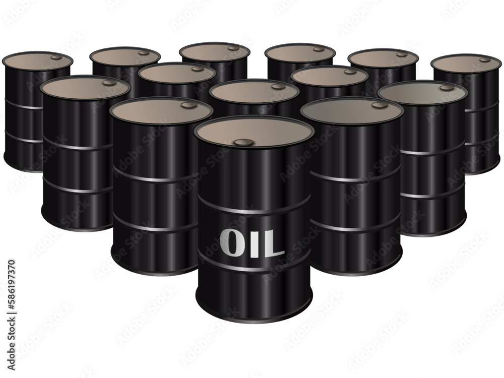 Oil barrel store illustration. Crude petroleum stock. Diesel or petrol ...