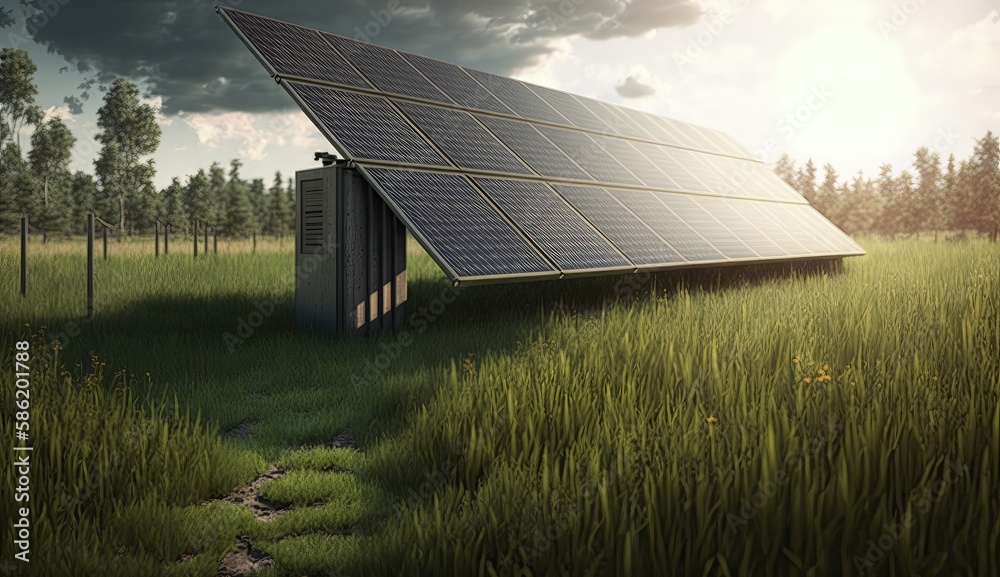 In this ultra-realistic depiction, solar panels seamlessly blend into a ...
