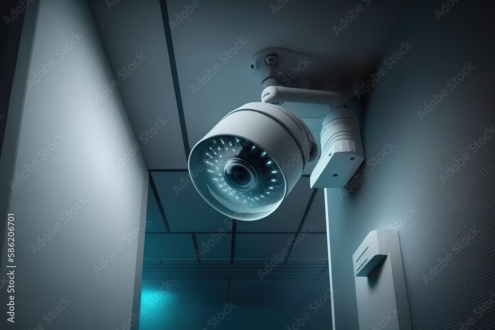 Illustrazione Stock The CCTV security camera, using for recording and ...