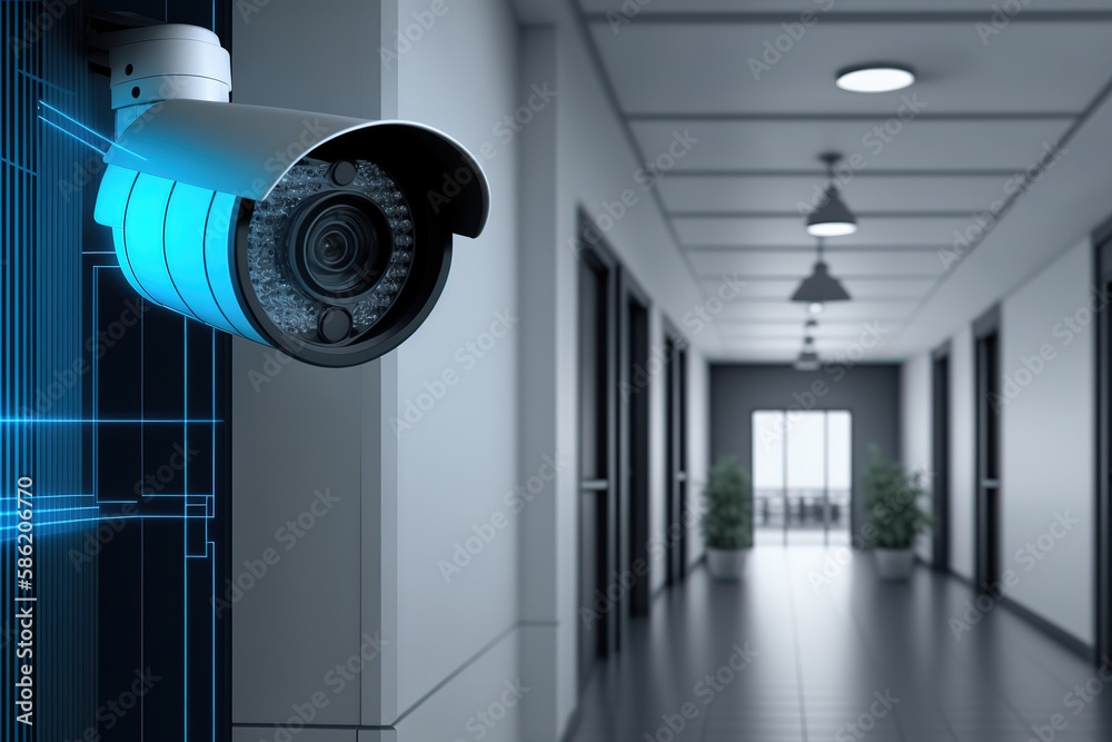 The CCTV security camera, using for recording and monitoring the ...