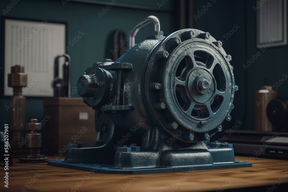 Visualization 3d cad model of centrifugal pump, 3D rendering ...