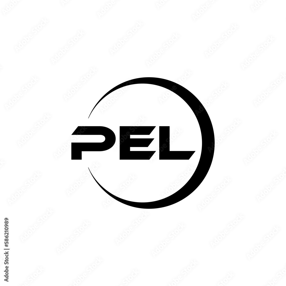 PEL letter logo design with white background in illustrator, cube logo ...