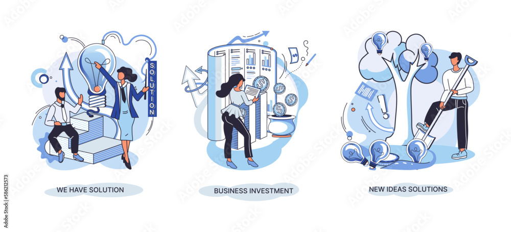 We have solution metaphor, business investment, new ideas solution ...