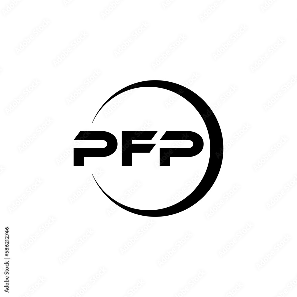 PFP letter logo design with white background in illustrator, cube logo ...