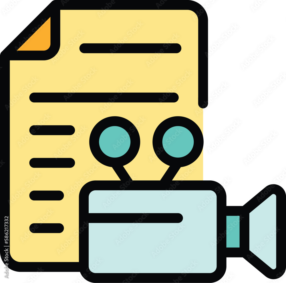 Video file marketing icon. Outline Video file marketing vector icon for ...