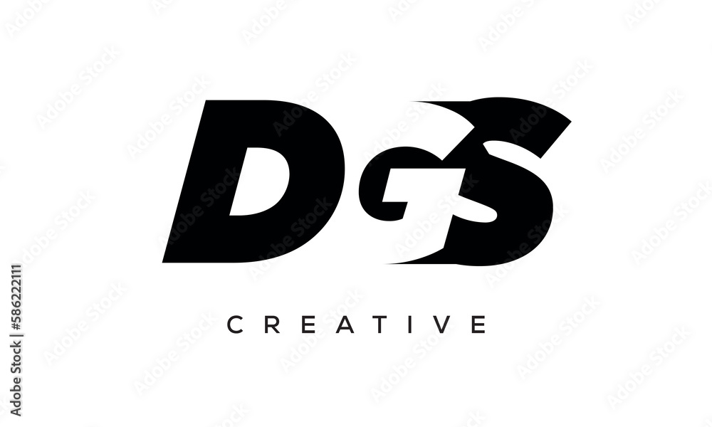 DGS letters negative space logo design. creative typography monogram ...
