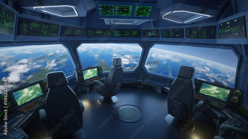 Journey to the Unknown, View of Earth from Inside a Futuristic Alien ...