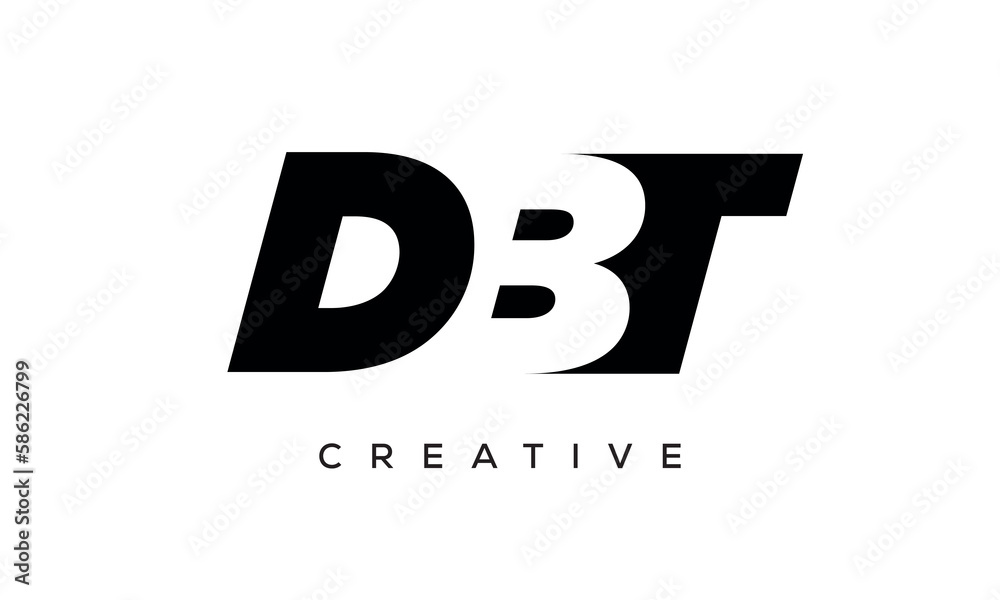 DBT letters negative space logo design. creative typography monogram ...