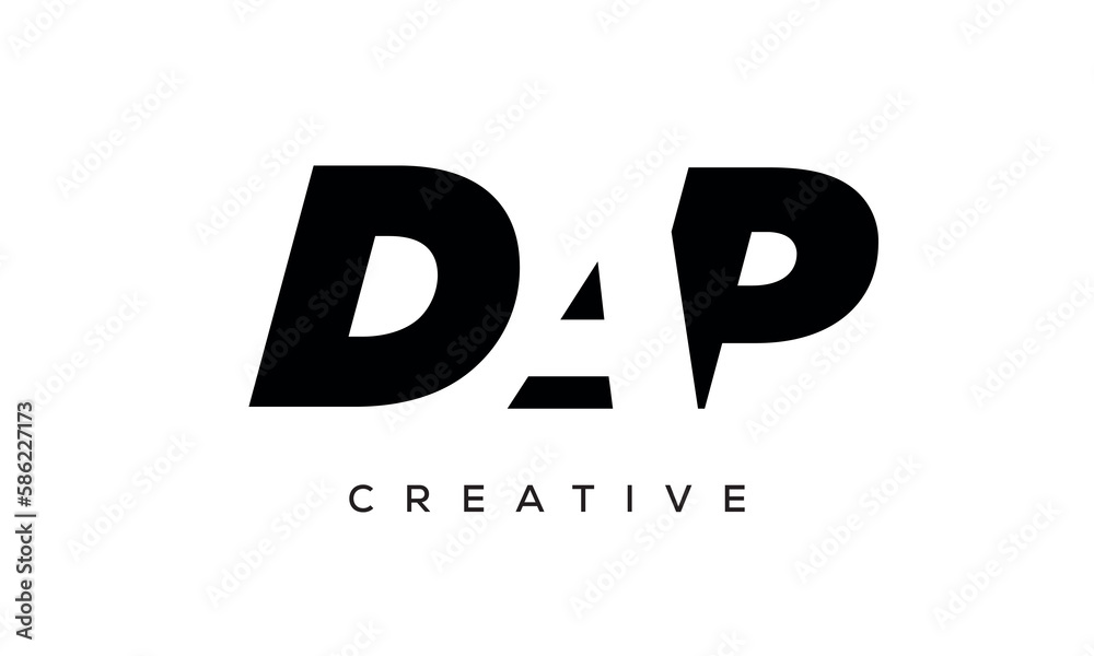 DAP letters negative space logo design. creative typography monogram ...