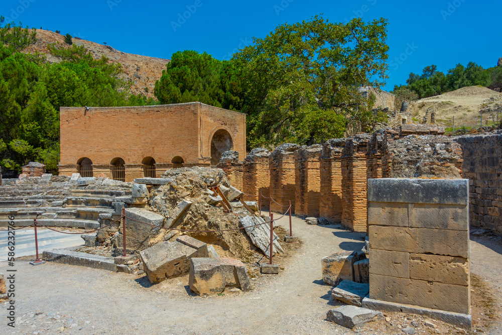 Odeon at Archaeological Site of Gortyna at Crete, Greece Stock Photo ...