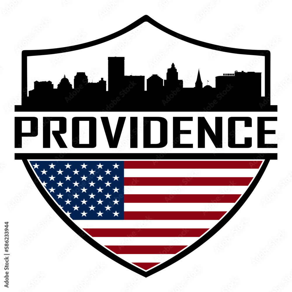 Providence Rhode Island USA Skyline Silhouette Sunset Travel Souvenir ...