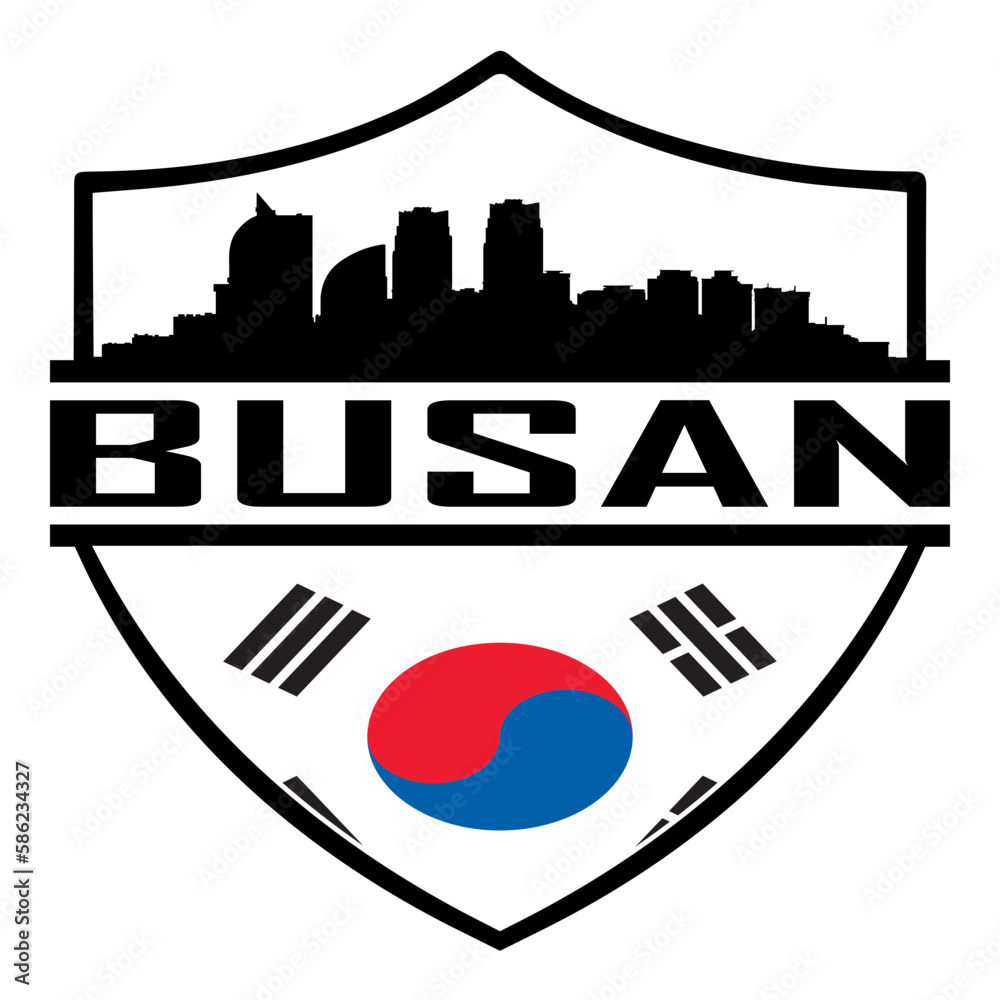Busan South Korea Skyline Silhouette Sunset Travel Souvenir Sticker ...